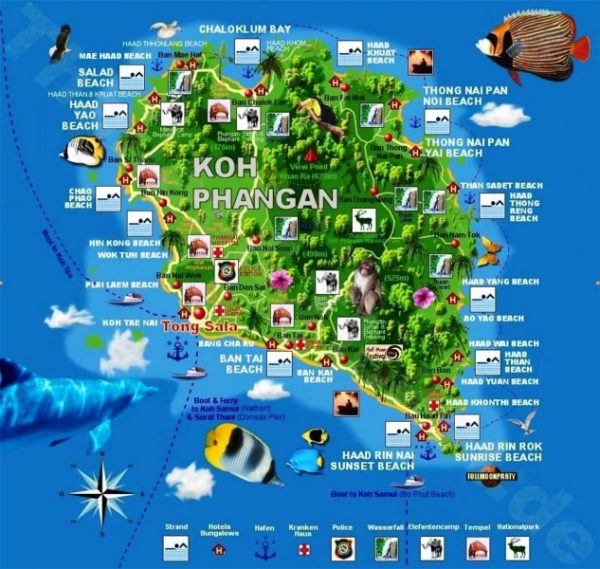 Carte touristique Koh Tao | Thailand Tag